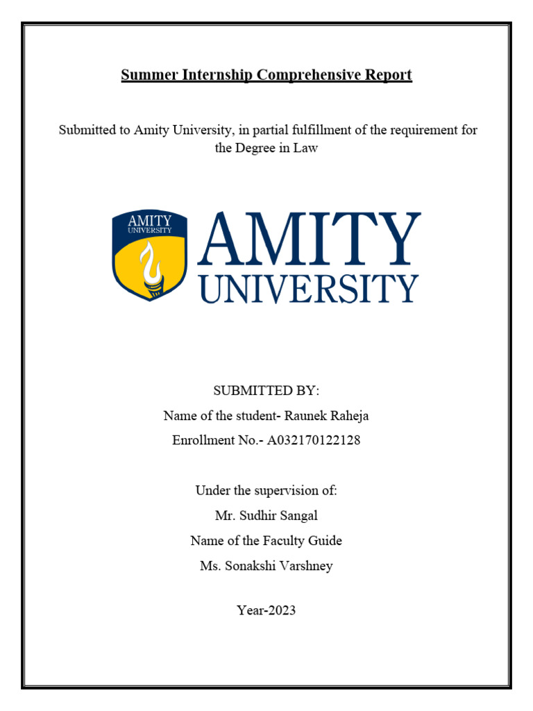 Comprehensive Report Raunek Raheja | PDF | Value Added Tax | Defamation