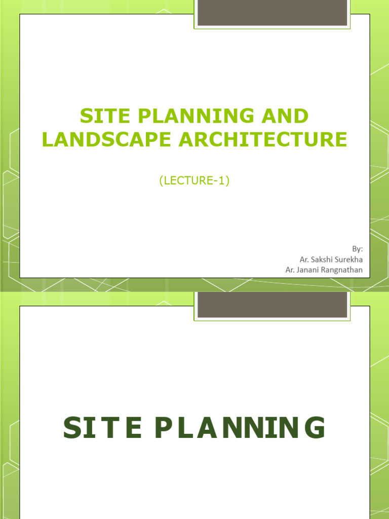 Site Planning and Landscape Architecture - Lecture 1. | PDF | Zoning ...