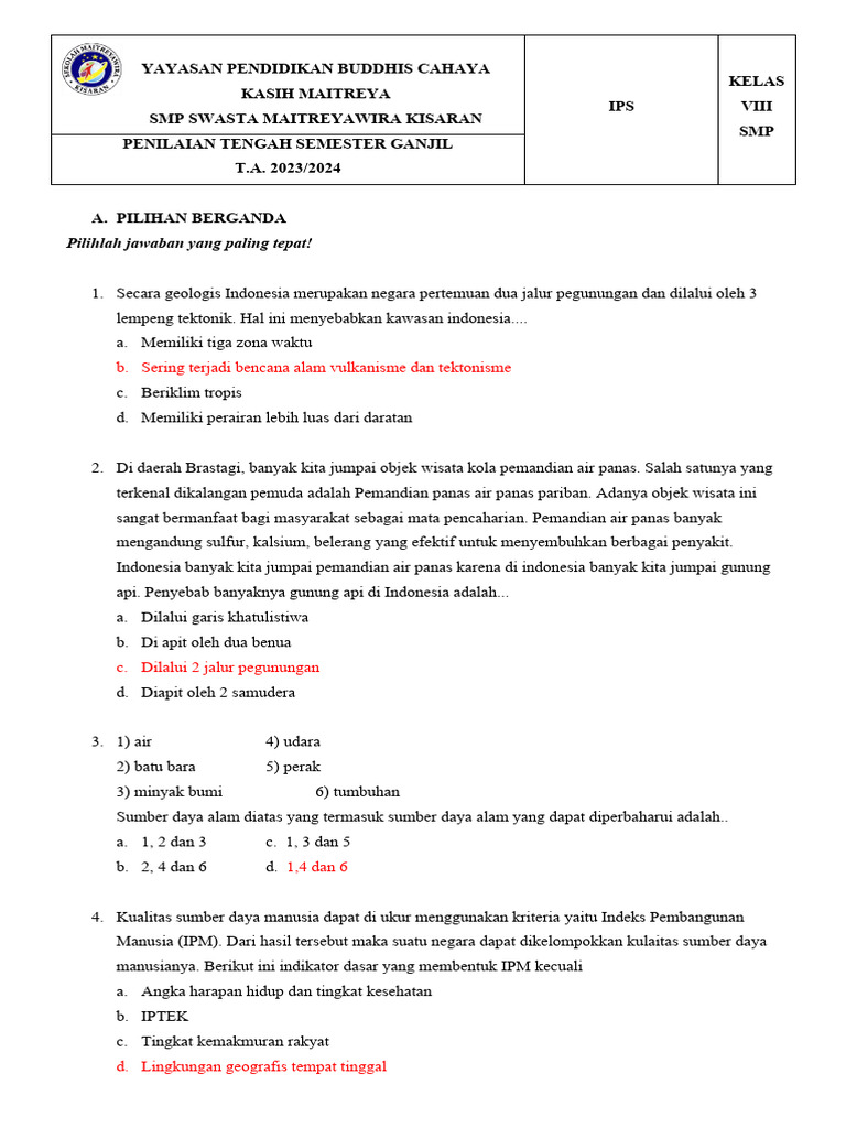 Soal Fix Kelas 8 | PDF