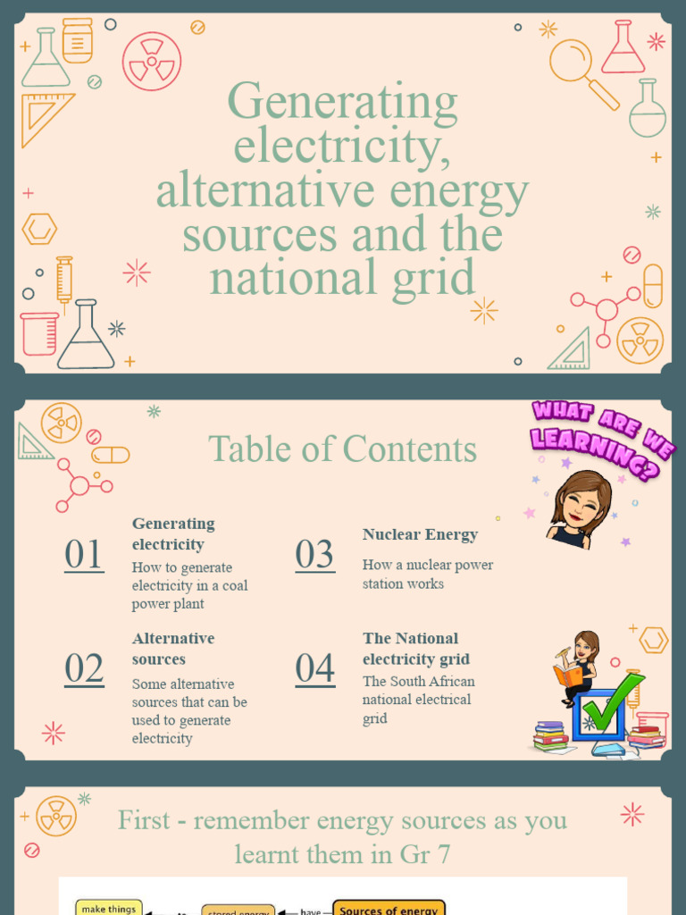 Generating Electricity, Alternative Energy Sources and The National ...