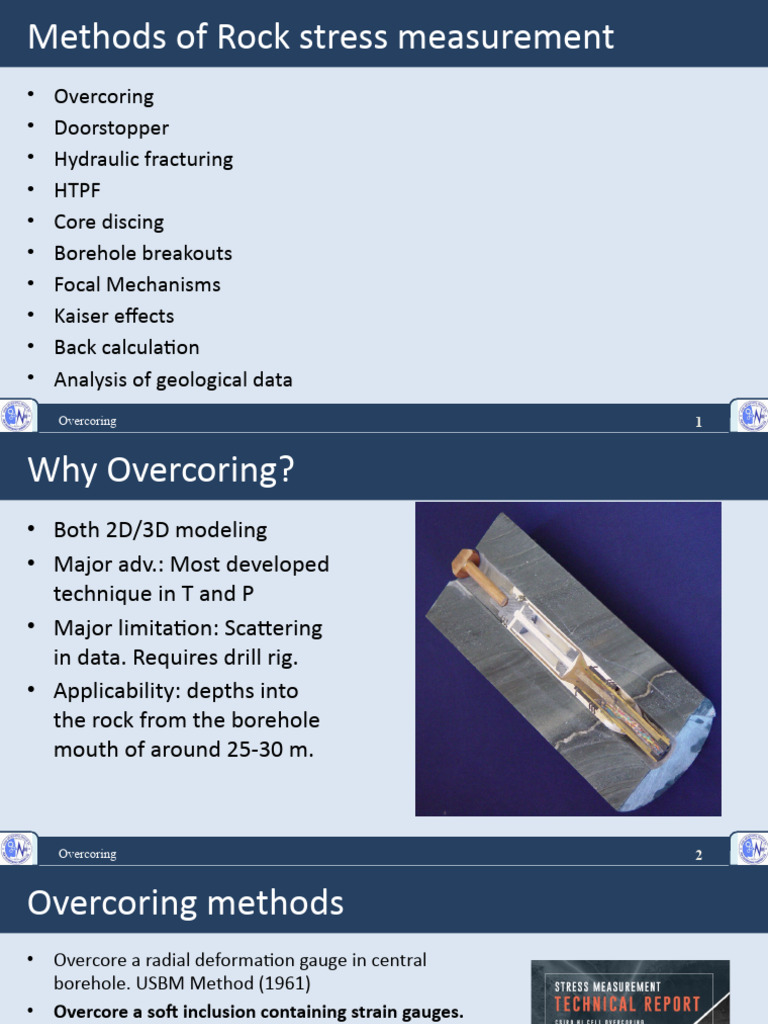 Overcoring Corrected Slide Up | PDF
