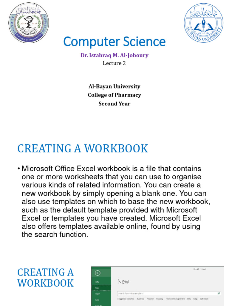 Excel Workbook Creation and Management | PDF | Computers
