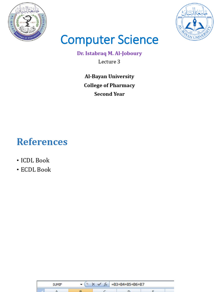 Lecture 3 - Computer Science - Dr. Istabraq M. Al-Joboury | PDF