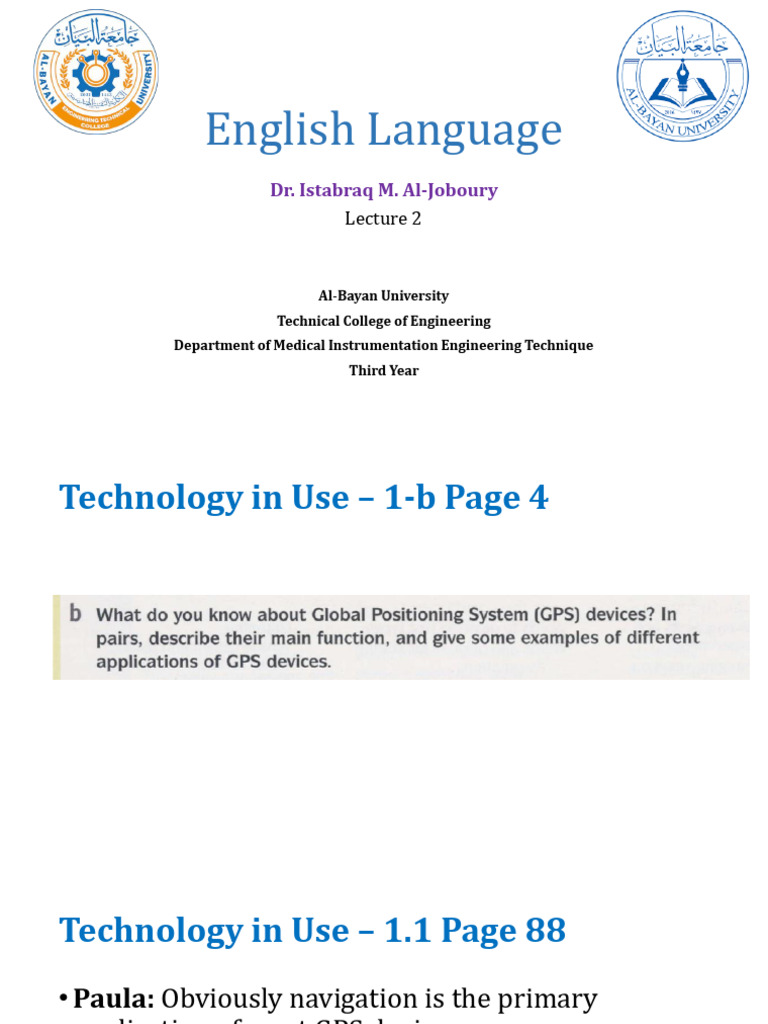 Lecture 2 - English - Dr. Istabraq M. Al-Joboury | PDF | Art | Technology & Engineering
