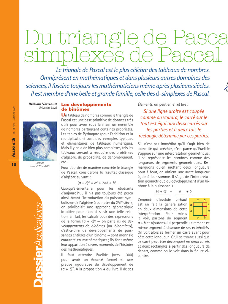 Triangle Pascal, Binôme Newton | PDF