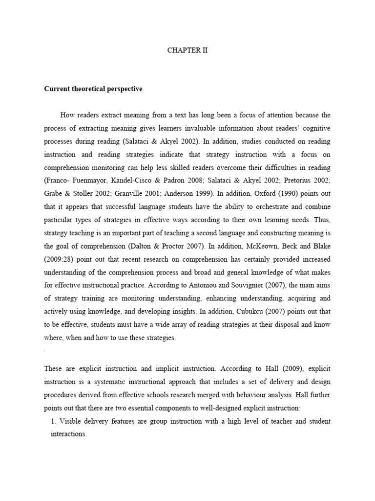 Chapter II | PDF | Reading Comprehension | Learning