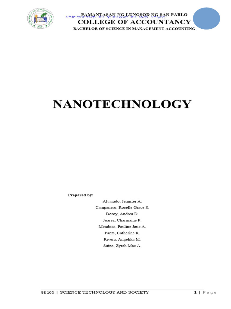 NANOTECHNOLOGY Group 4 | PDF | Nanotechnology | Physical Sciences