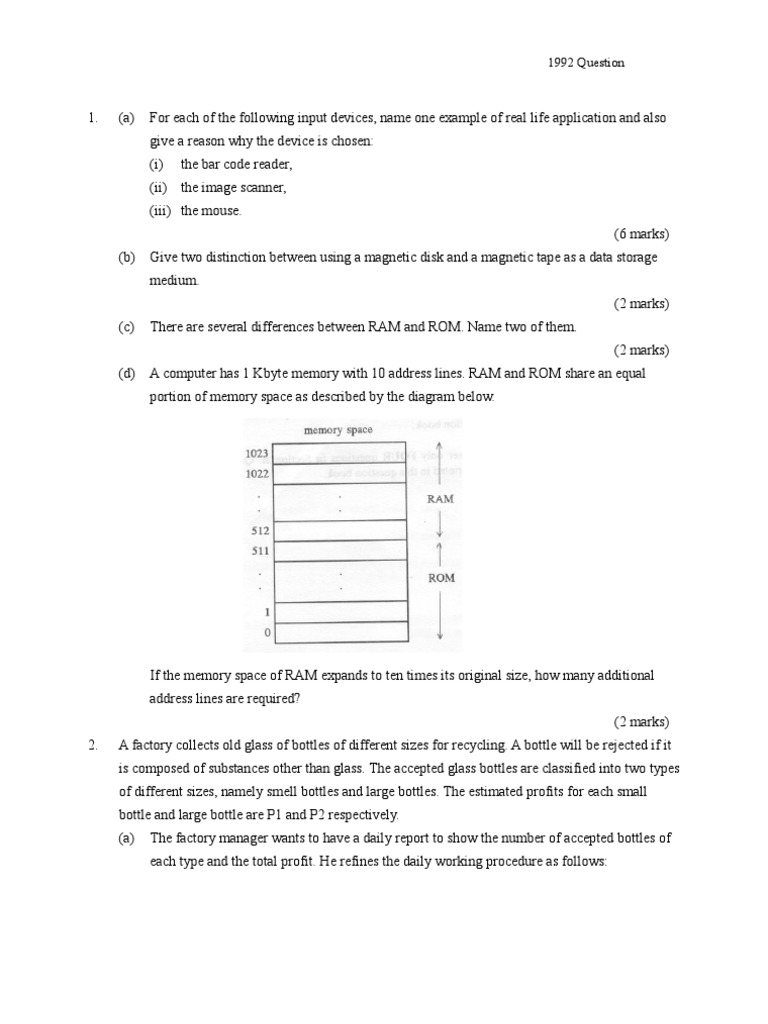 Hkcee Comp 1992 | PDF | Computer Data Storage | Random Access Memory