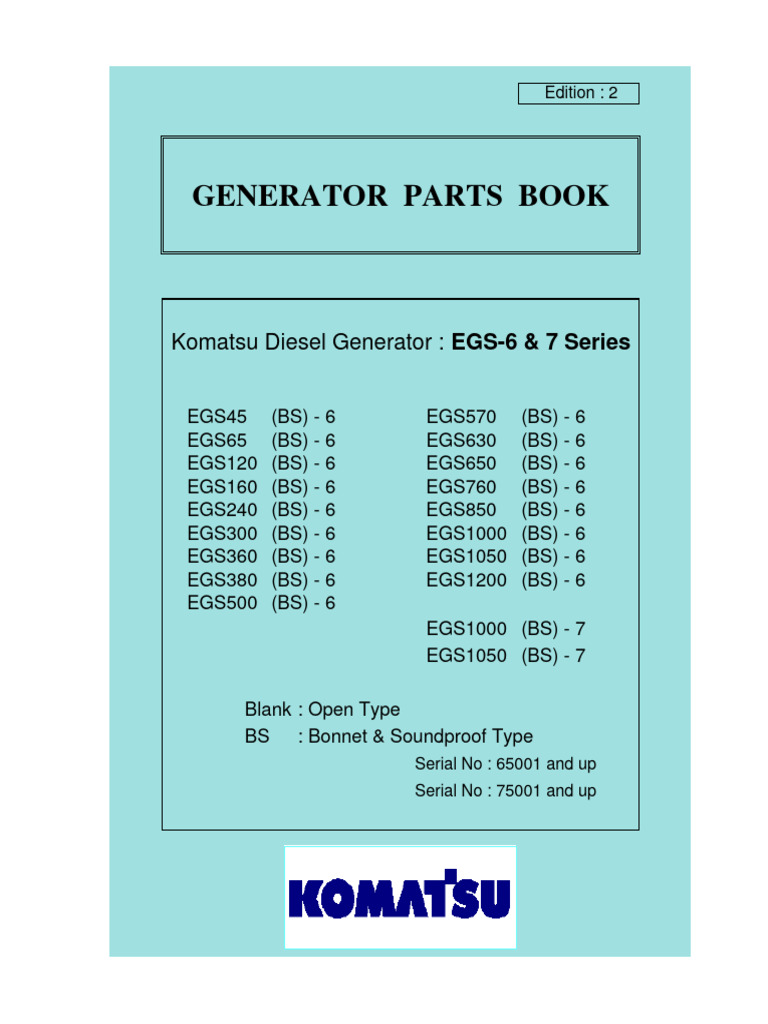 Parts Book EGS Series KPGS (Edition 2) Rev4 181010 | PDF