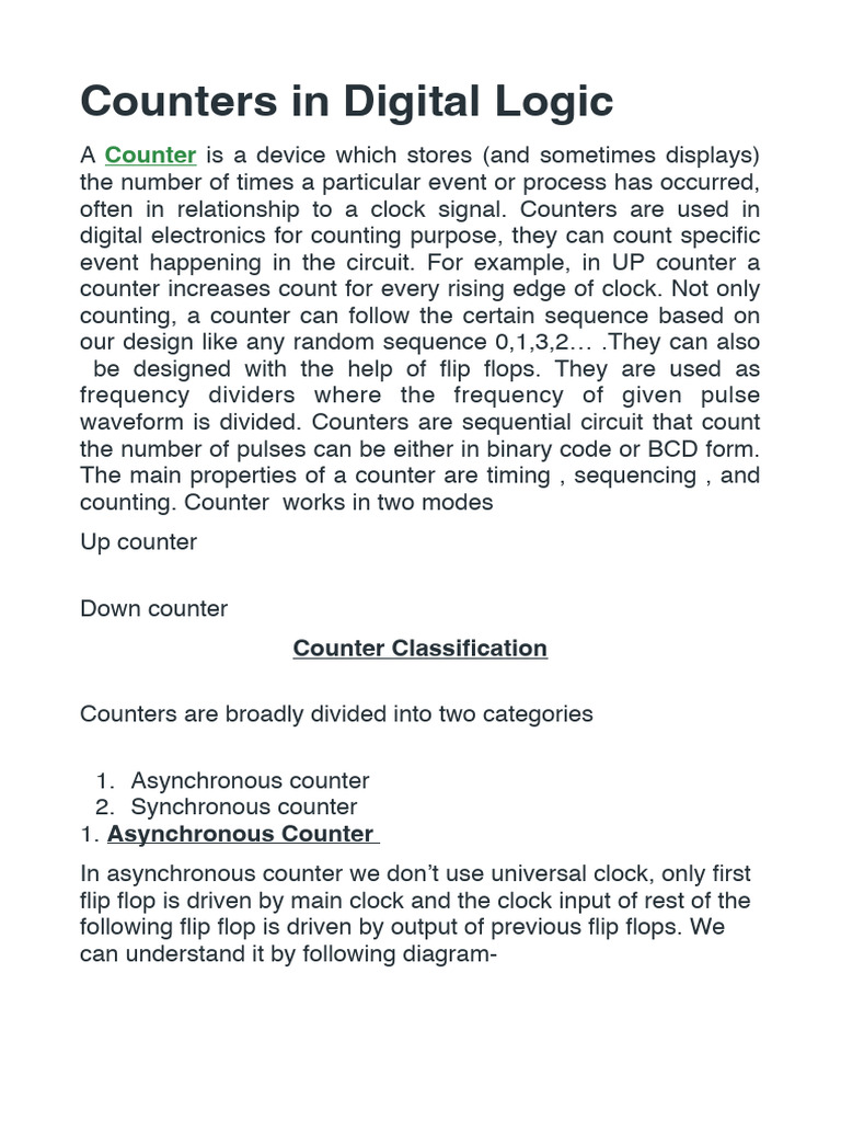 Counters Notes | PDF | Computer Data | Electronics