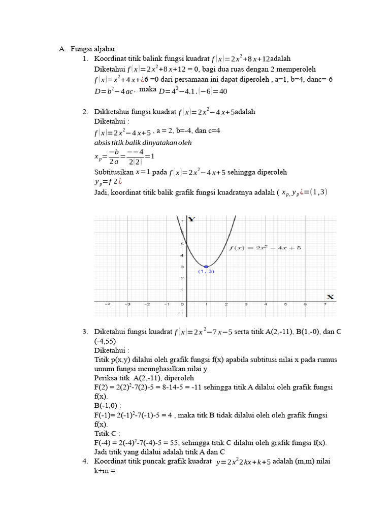 Fungsi Kuadrat Dan Suku Banyak | PDF