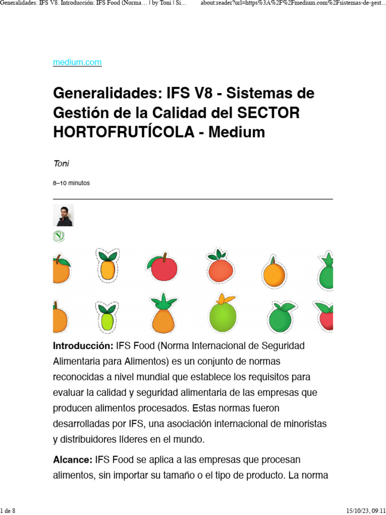 Generalidades IFS V8. Introducción IFS Food (Norma… by Toni Sistemas de Gestión de la Calidad ...