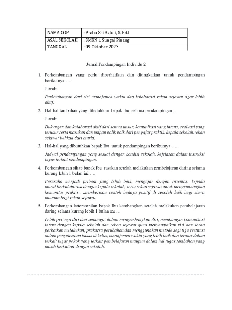 RTL Jurnal CGP Pi 2 - Prabu | PDF