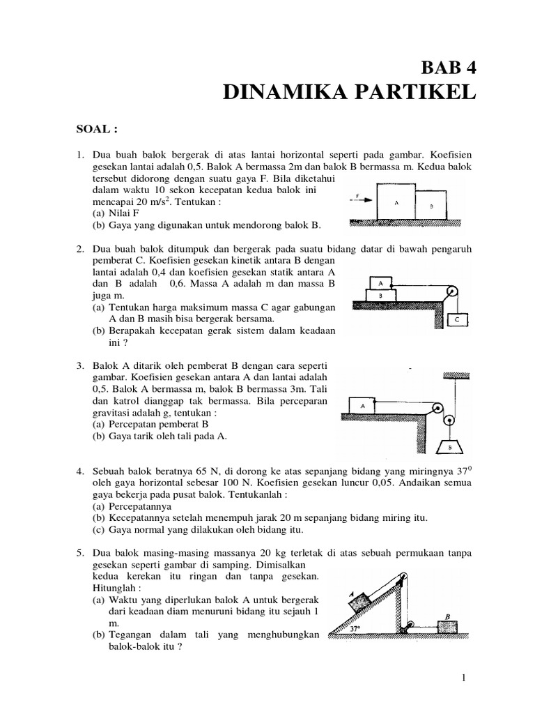 Soal Bab 4 Dinamika Partikel | PDF