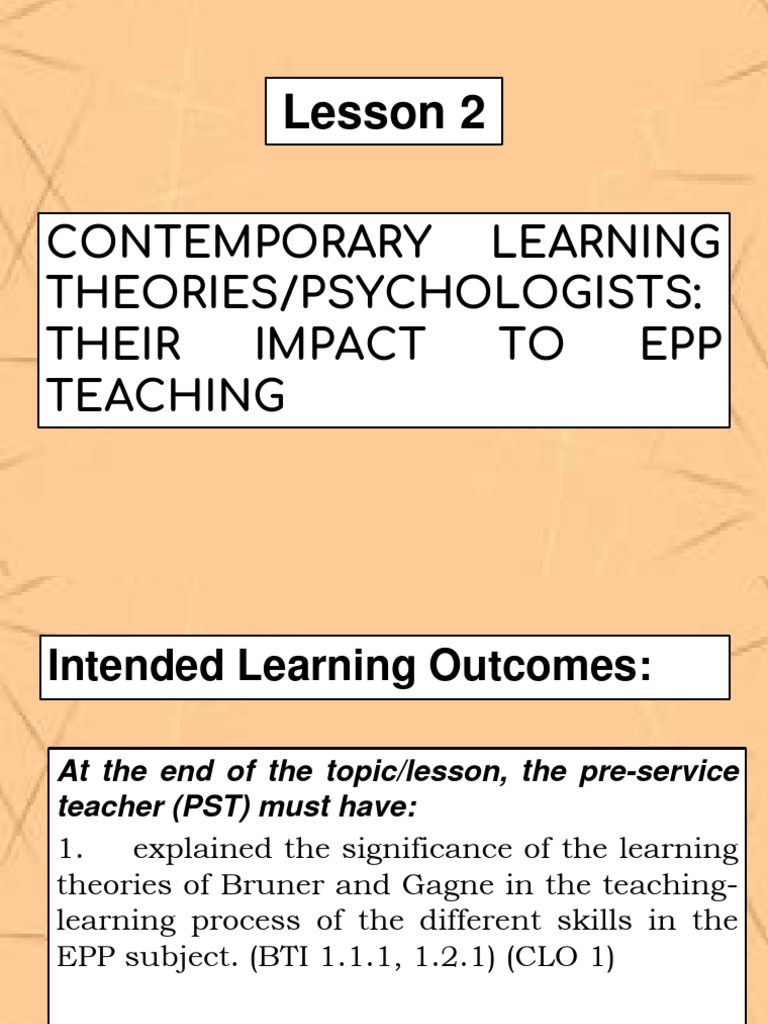TLELesson 2 Contemporary Learning Theories | PDF | Learning | Learning Theory (Education)