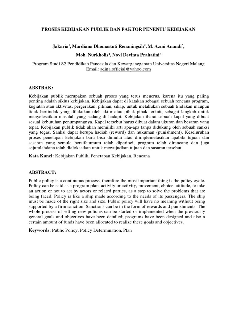 Tugas Kelompok 2 - Kebijakan Publik | PDF