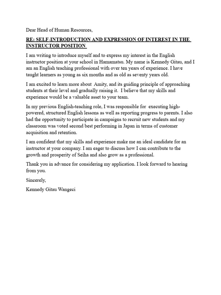 Introduction Letter | PDF