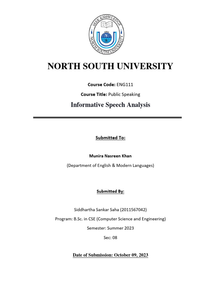 Informative Speech Analysis | PDF