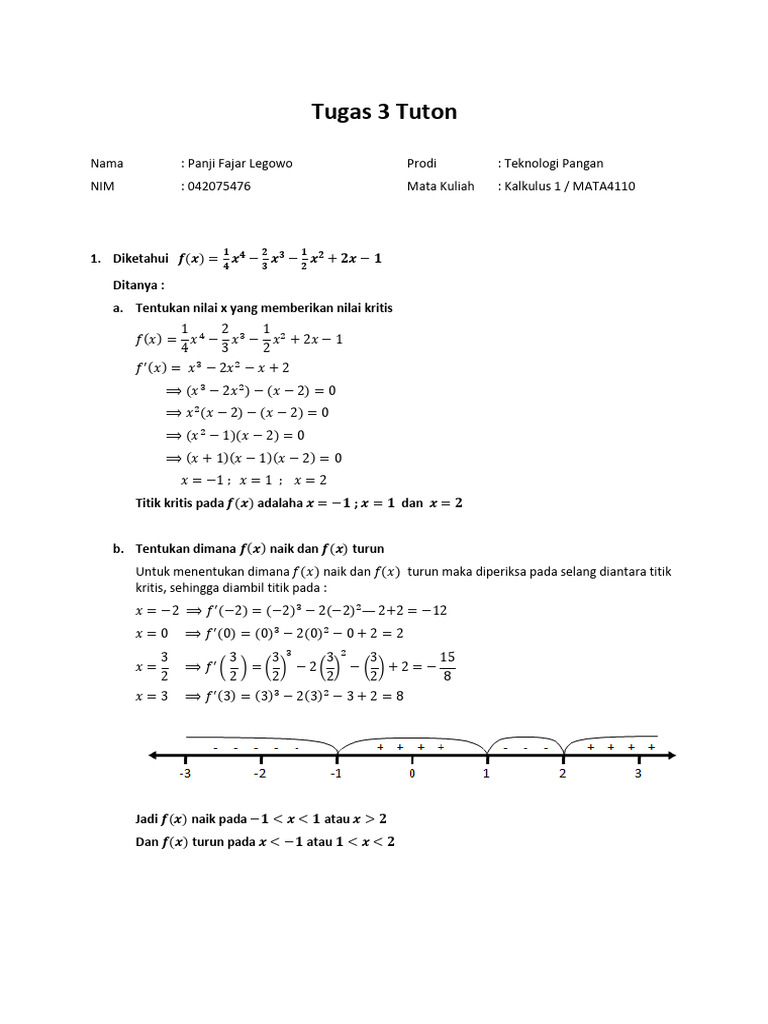 Tugas 3 MATA4110 Kalkulus 1 | PDF