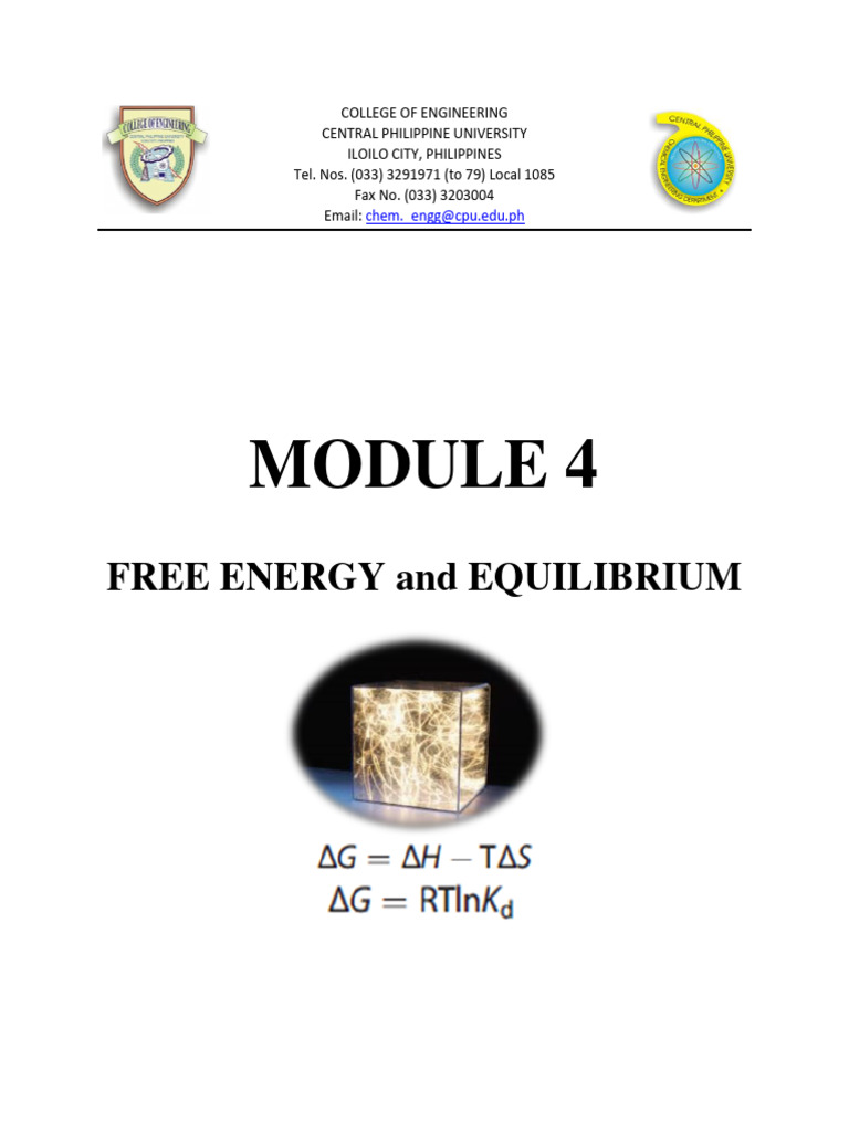 Module 4 - Free Energy and Equilibrium | PDF | Gibbs Free Energy | Gases