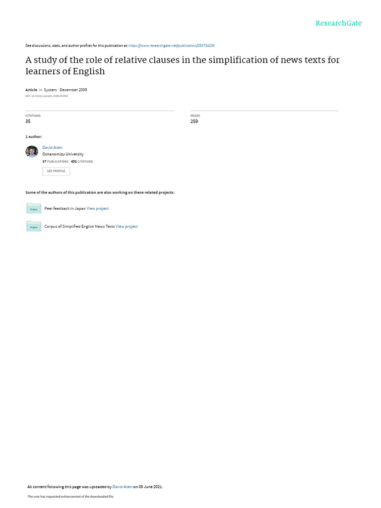 David Allen - A Study of The Role of Relative Clauses in The ...