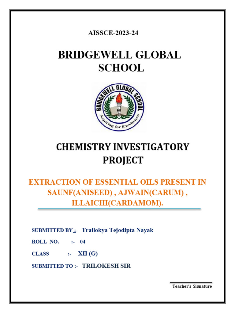 Chemistry Project | PDF