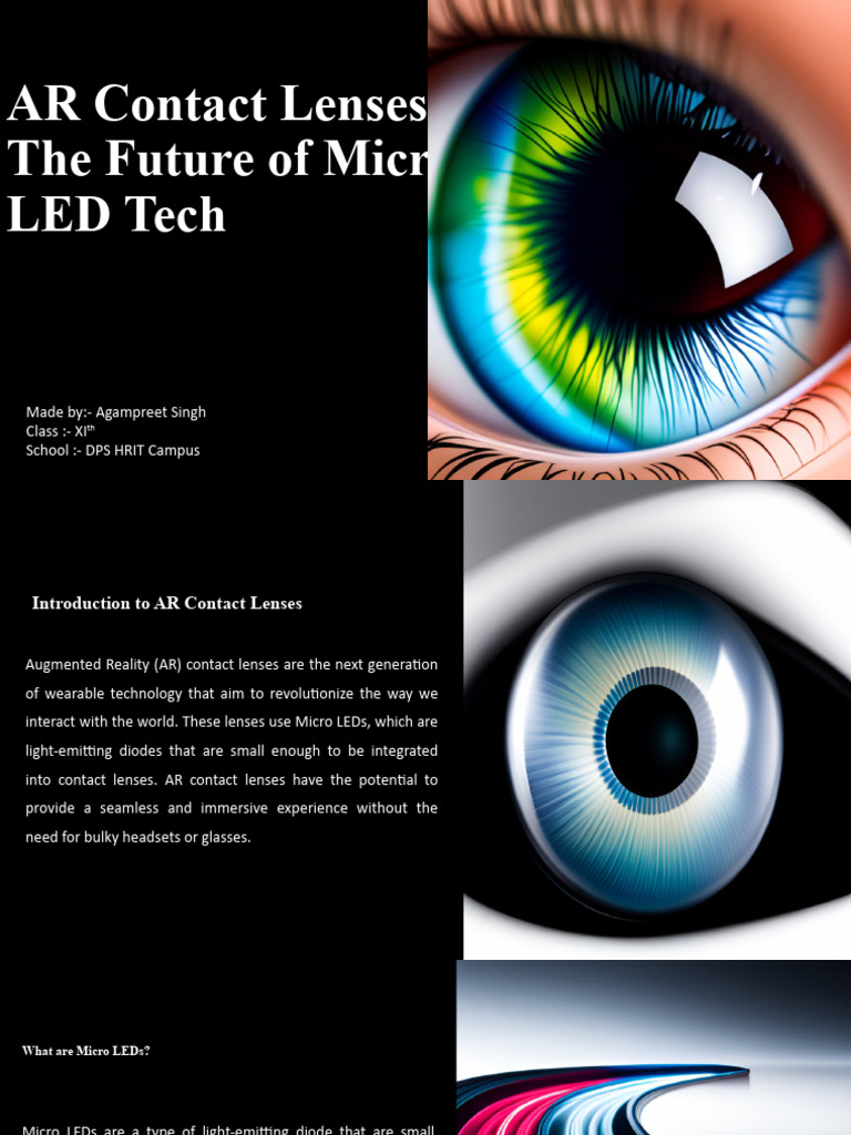 AR Contact Lenses Agampreet Singh | PDF | Augmented Reality | Contact Lens