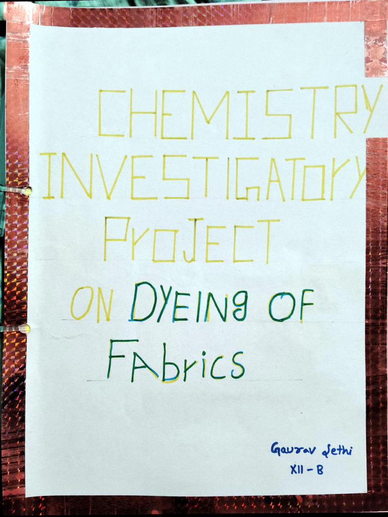 Chemistry Project Sample | PDF