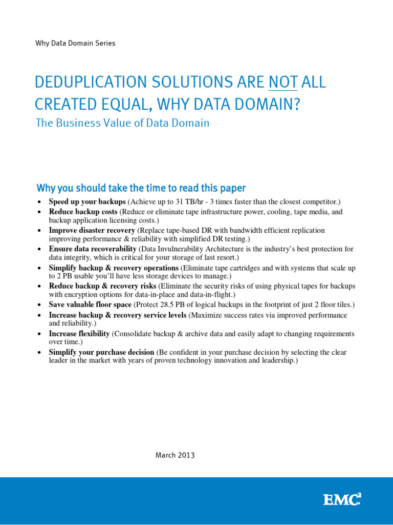 h11534 Why Data Domain | PDF