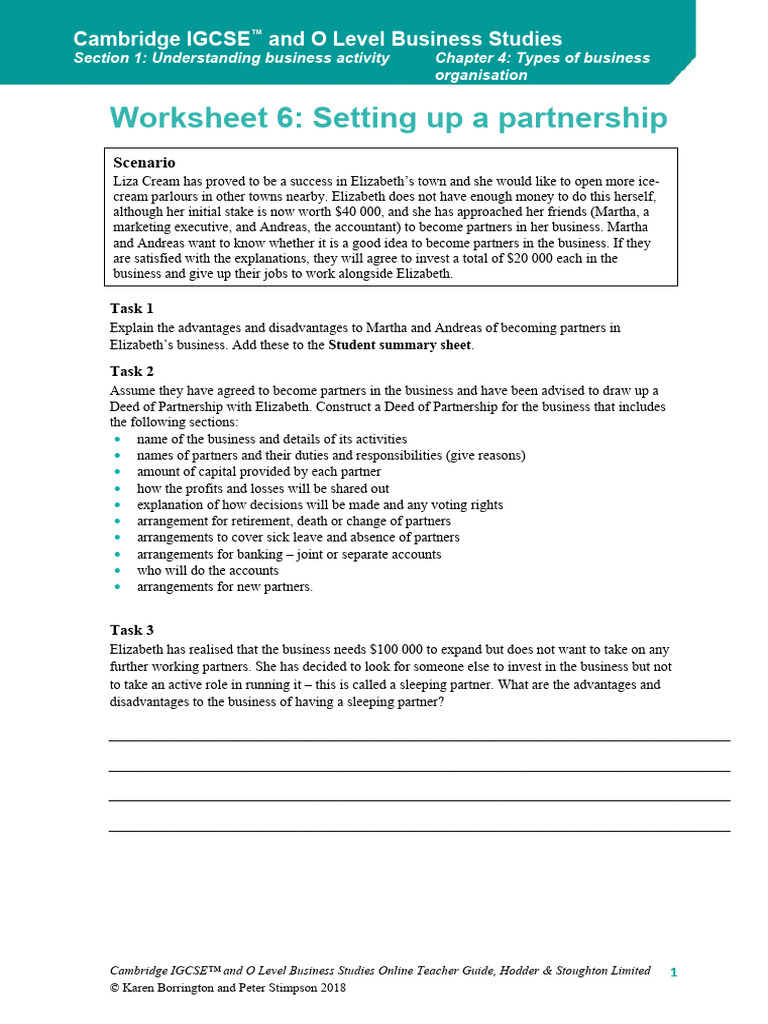 Partnership Basis Worksheet Excel