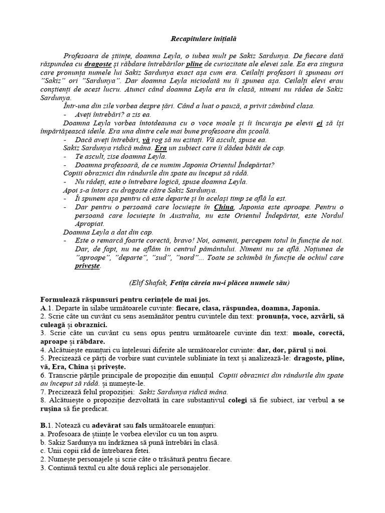 3 Recapitulare Initiala | PDF