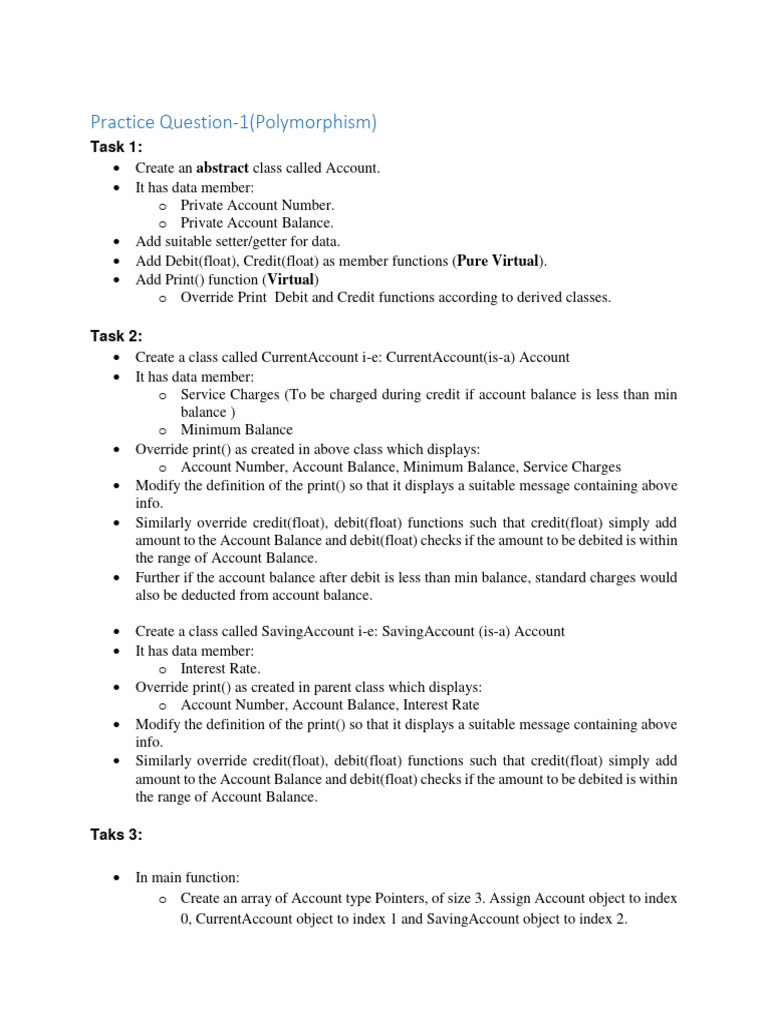 Practice Questions For BSDS | PDF | Programming | Constructor (Object ... Practice Questions For BSDS | PDF | Programming | Constructor (Object ...