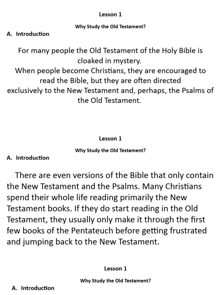 Lesson 1 - OLD TESTAMENT JOURNEY | PDF