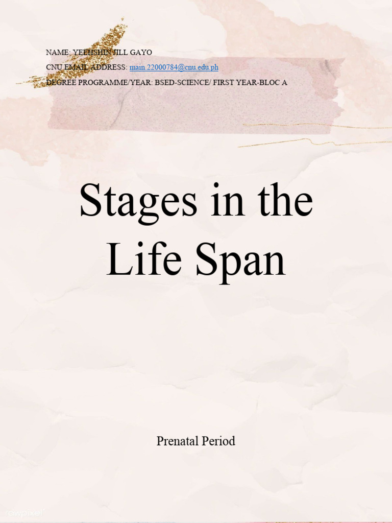 Stages in The Life Span | PDF | Adolescence | Childhood