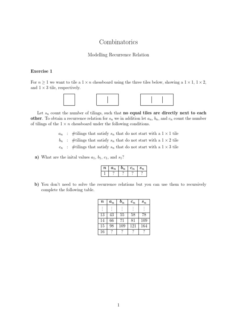 Modelling of A Recurrence Relation Exercise 2 | PDF | Recurrence Relation | Applied Mathematics