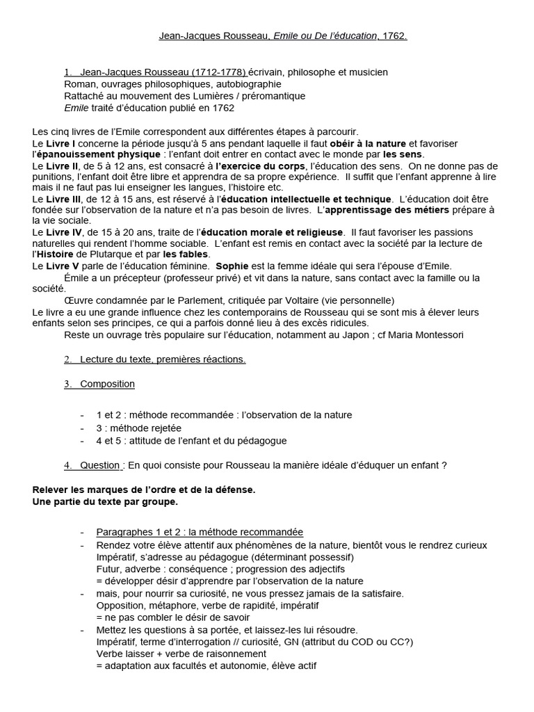 Emile Explication | PDF