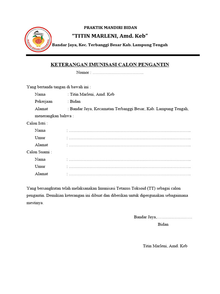 surat keterangan catin | PDF