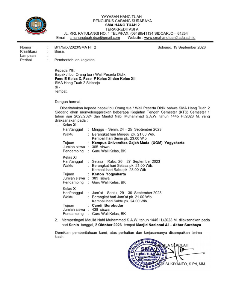 Surat Edaran Kts | PDF