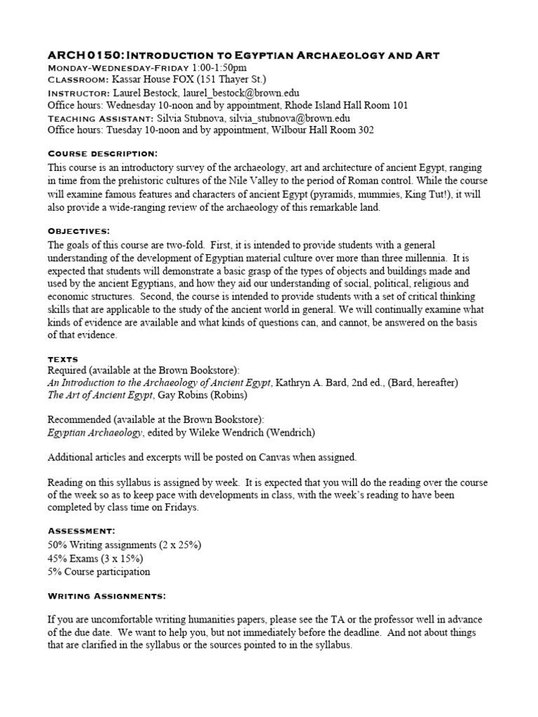 ARCH 0150 syllabus 2016 | PDF