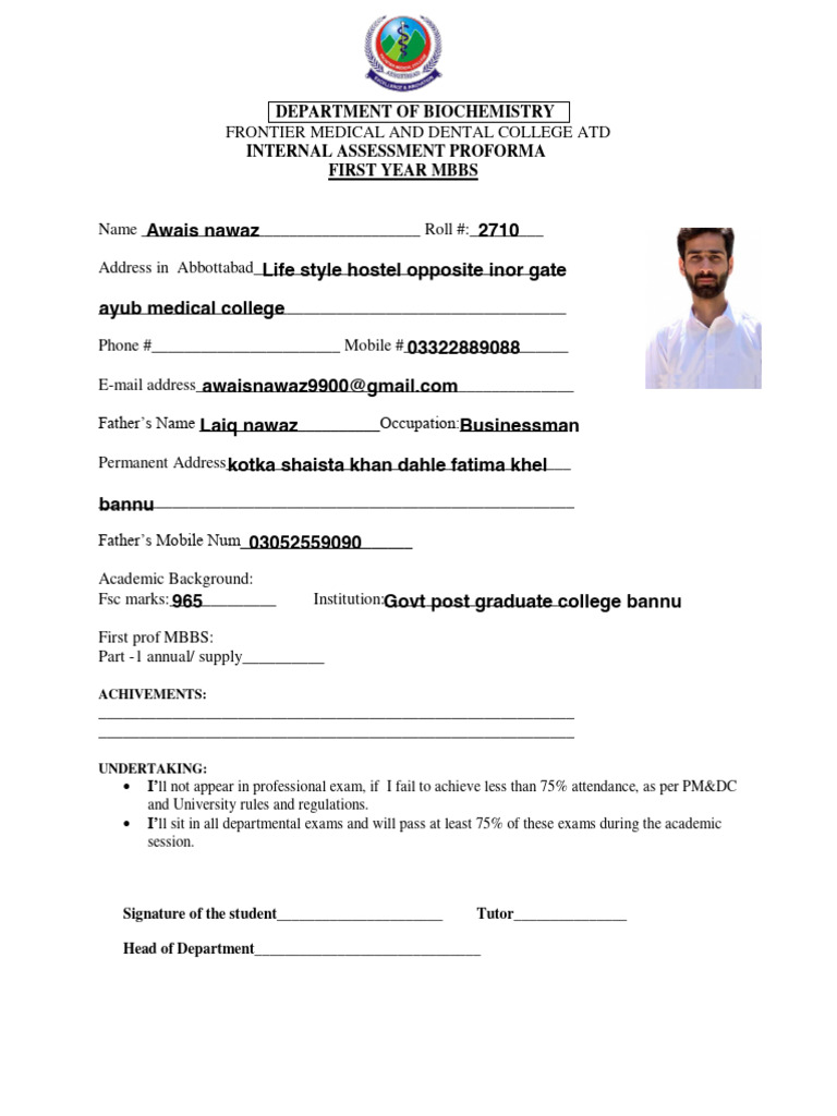 Biochem New Form | PDF | Higher Education | Educational Stages