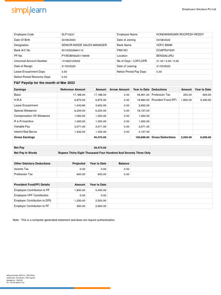 Payslip 03 | PDF | Tax Deduction | Government