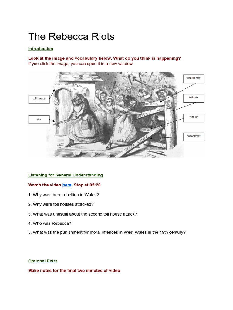 An English Lesson On The Rebecca Riots | PDF | History