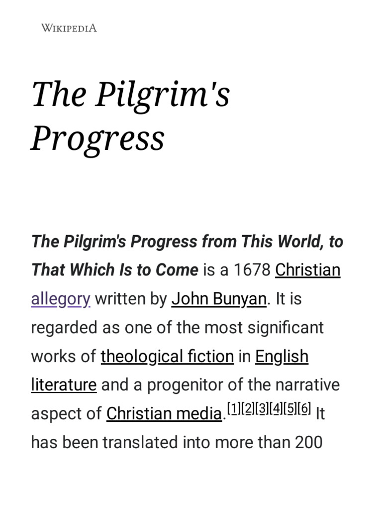 The Pilgrim's Progress - Wikipedia | PDF | The Pilgrim's Progress
