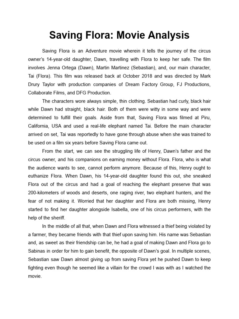 Saving Flora: Movie Analysis | PDF