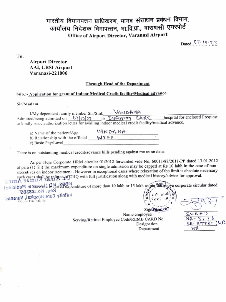 Preauth Cashless Letter | PDF | Health Care | Social Programs