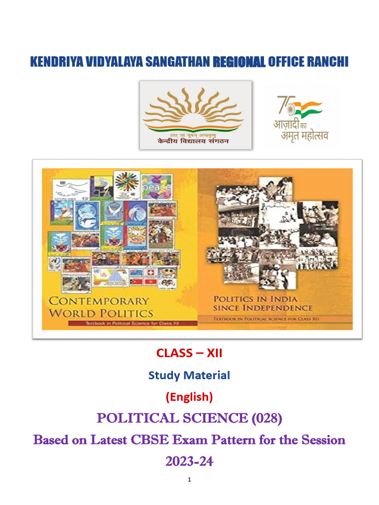 Study Material Political Science XII (1) - 0 | PDF