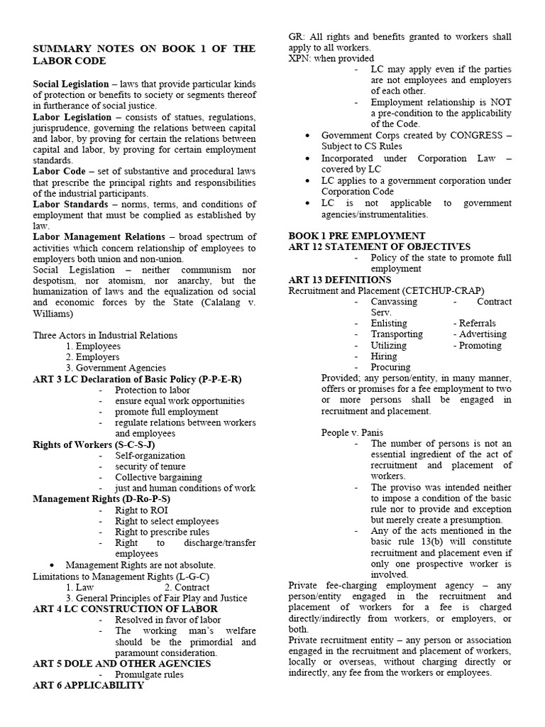 LC Book 1 Notes Summary | PDF | Employment | Economies