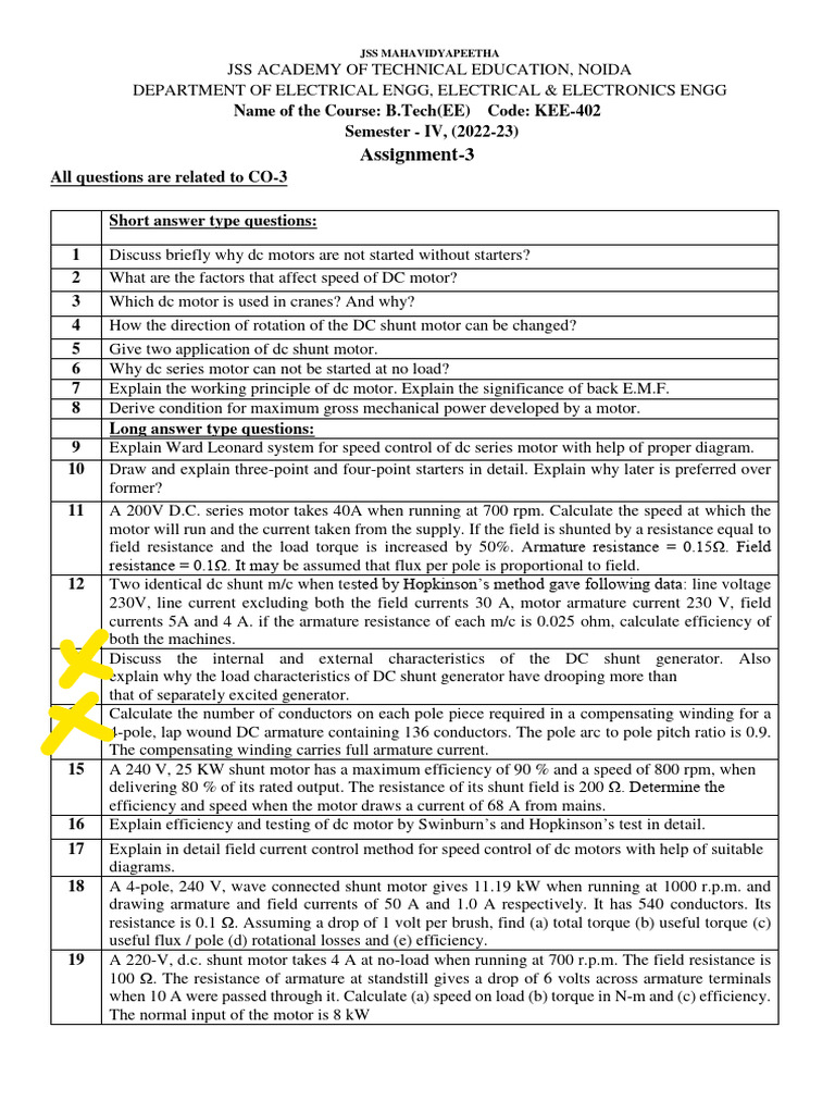 Assignment 3 DC Motors | PDF