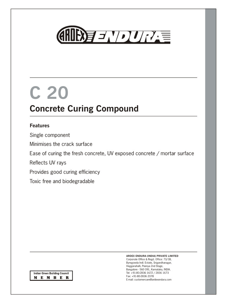 Concrete Curing Compound: Features | PDF