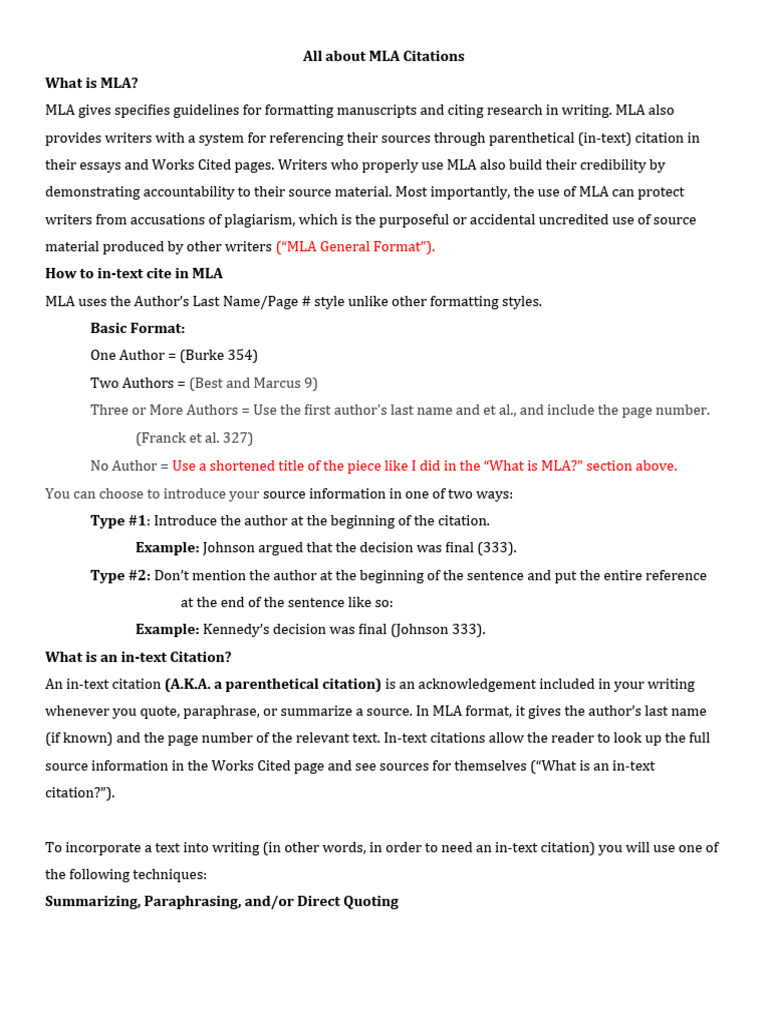 MLA Citation Guide 9th Edition | PDF | Citation | Obedience (Human ...